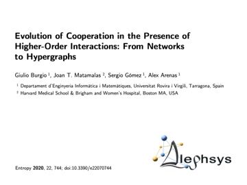 Cooperation in the Presence of Higher-Order Interactions | Encyclopedia ...